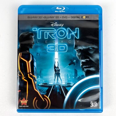 Tron Legacy (3D 2D Blu-Ray DVD Digital Download 2011 Movie 4-Disc Set ...