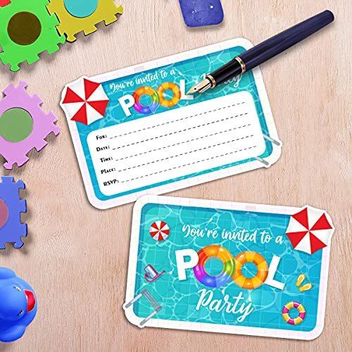 Pool Party Summertime Invitations 30 Count with Envelopes - Kids ...