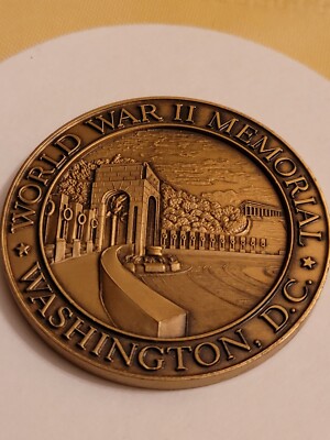 WWII World War 2 Memorial Challenge Coin. Washington DC World War II ...