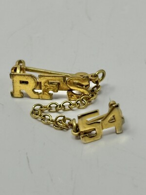 RFS ‘54 Gold Tone Letters Numbers Tie Tack Chain Lapel Pin | eBay