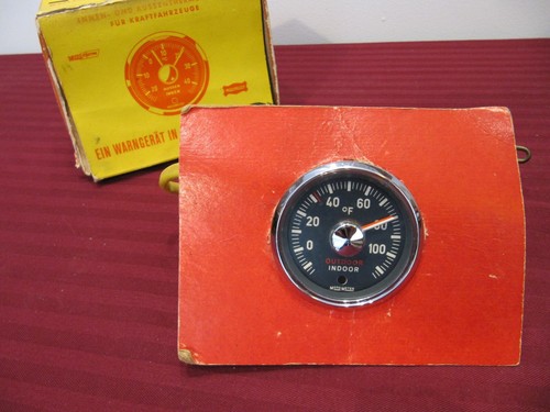 1963 MotoMeter MotoTherm Inside Outside Temperature Gauge Fahrenheit ...