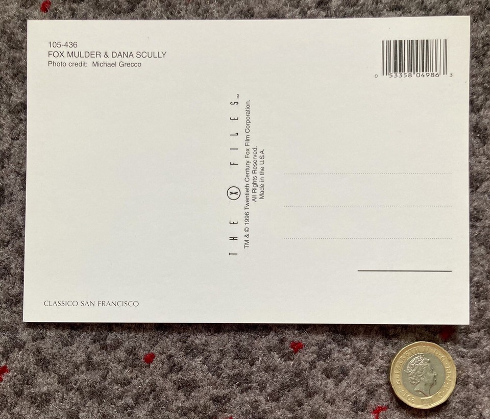 Vintage X-Files Postcard - Mulder & Scully - David Duchovny & Gillian ...