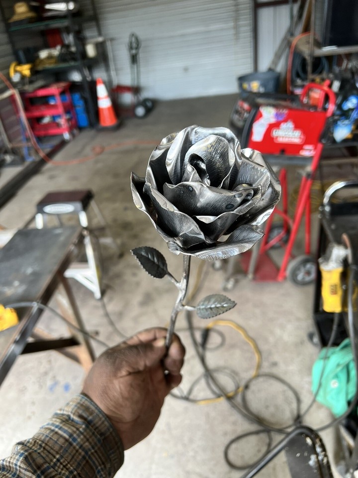 hand crafted welded, metal Single Rose By Mr. Welder,LLC | eBay