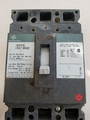 GE Industrial Circuit Breaker TED134015 | eBay
