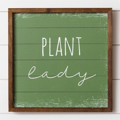 New Garden Botanical GREEN PLANT LADY SIGN Wall Hanging 14" | eBay