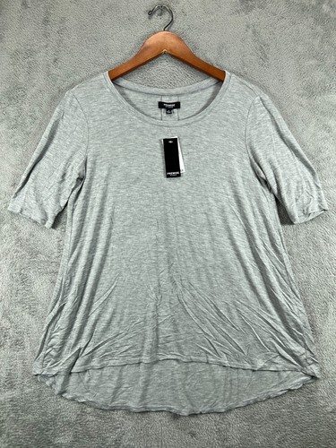 Womens Tops Small Premise Studio Gray Rayon Shirt Short Sleeve Stretchy NWT | eBay