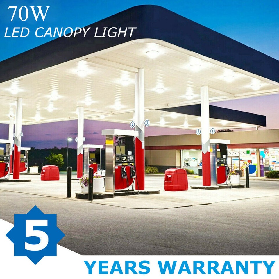 LED Canopy Lights 70W 9100lm LED Gas Station Canopy Light Fixture IP65 ...