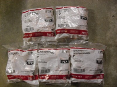 5x (25) 1" PEX Copper Crimp Rings Sioux Chief 649X4 Made in USA ASTM ...