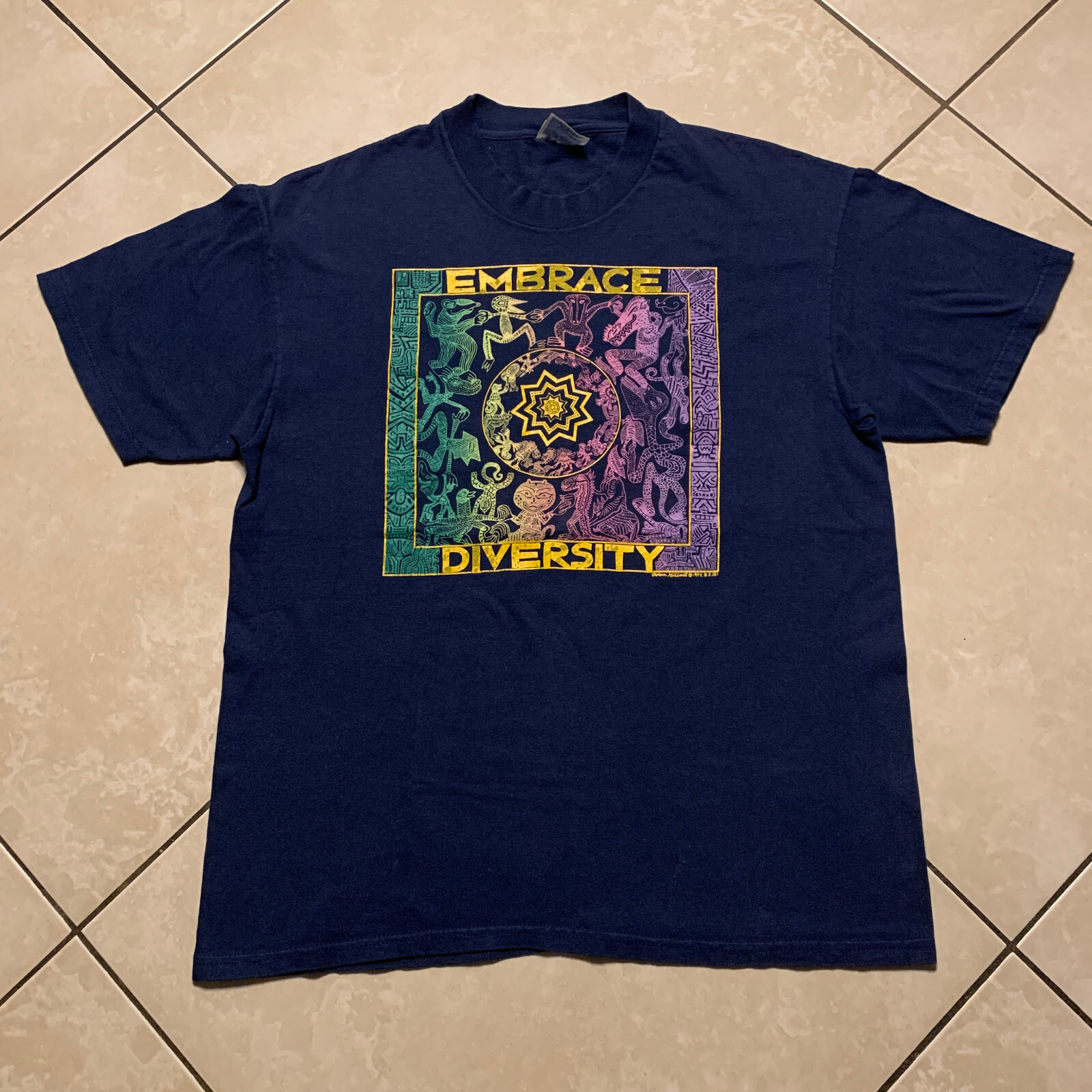 Vintage 1994 Embrace Diversity Art Nature Tribal Acti… - Gem
