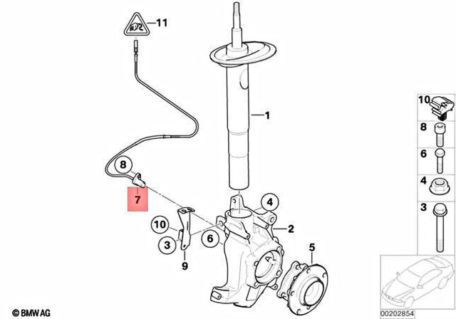 2009 BMW 535 E60 ABS Wheel Speed Sensor 34526771708 for sale online | eBay