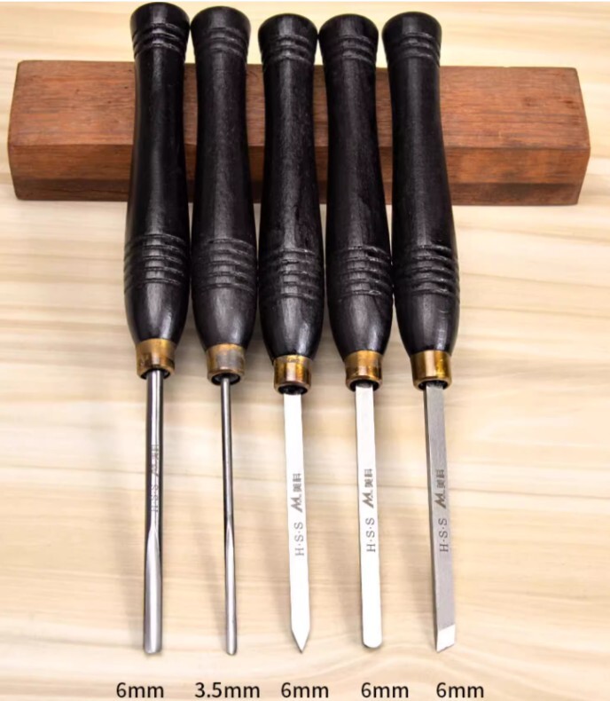 5 pieces mini turning tools woodworking turning tools high-speed steel ...