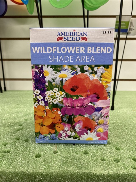 4 Boxes American Seed Wildflower Blend Shade Area Non GMO Seeds Covers ...