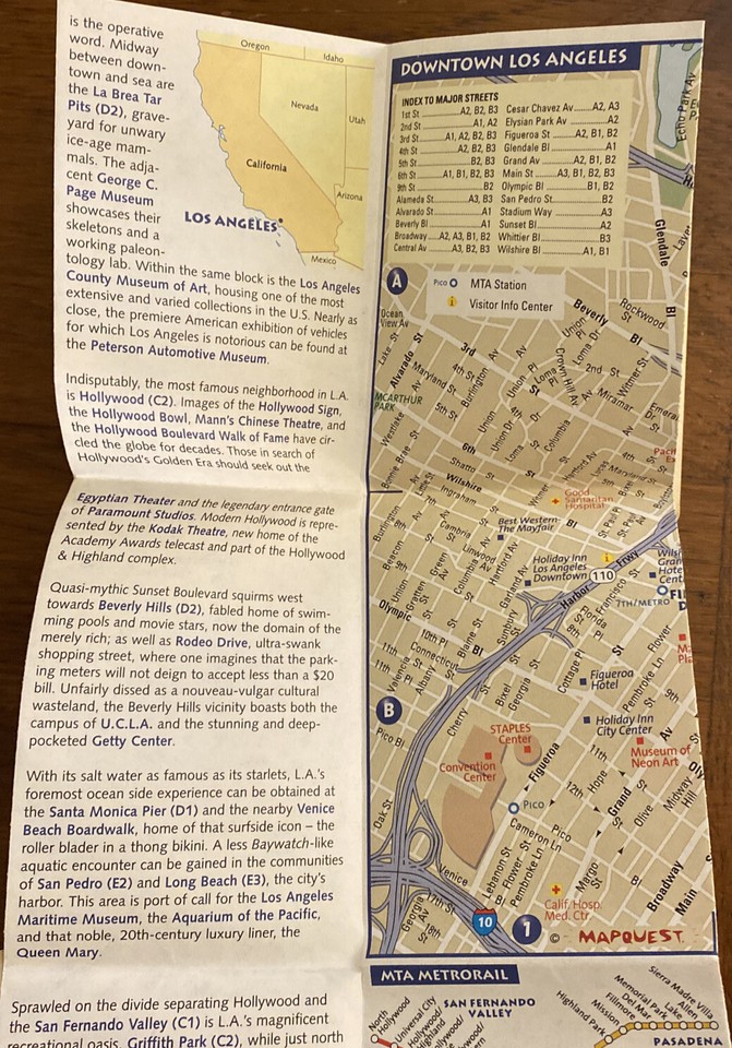 Mapquest Los Angeles City Map Z Fold (2004 Folded Sheet Map) California ...