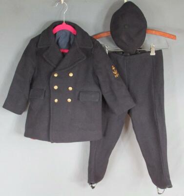 Vintage 1940s Boys Wool US Navy Plebe Uniform Outfit WWII Peacoat Pants ...