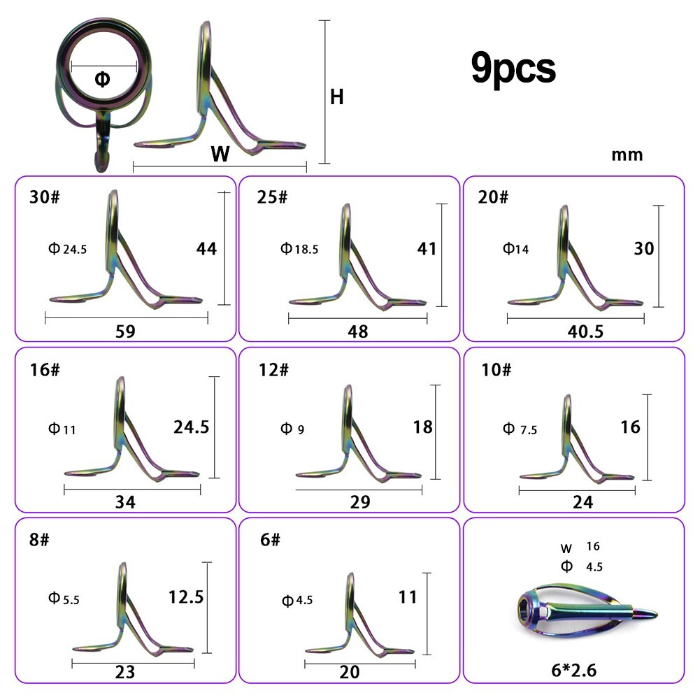DIY Fishing Rod Repair Kit Colorful Ceramic Guide Rings for Wire ...
