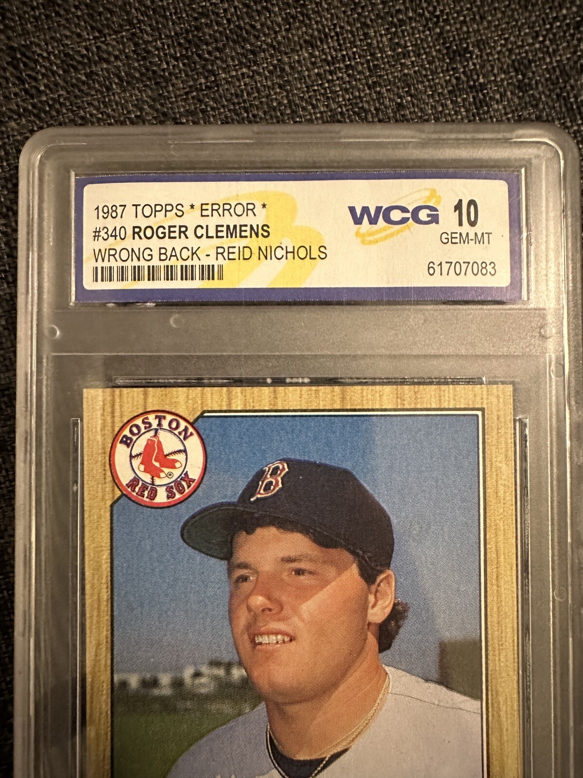 1987 topps * error * #340 ROGER CLEMENS GEM-MT RARE | eBay