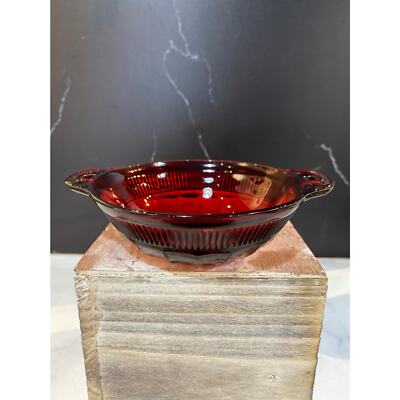 Anchor Hocking Ruby Red bowl with handles set 4 | eBay