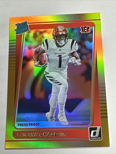 2021 Donruss Gold Press Proof Premium Jamarr Chase Rated Rookie Bengals ...