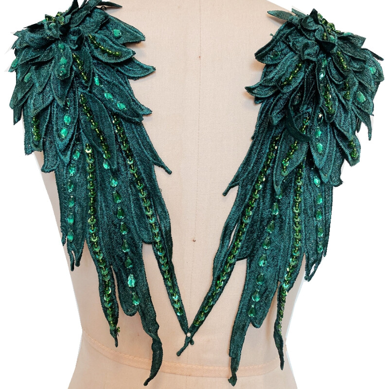 1 Pair Rhinestone Applique Craft Sequins Crystal Sew on for Blazer ...