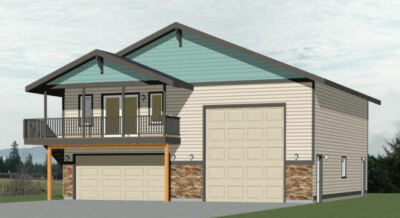 40x40 Apartment with 2-Car 1-RV Garage - PDF FloorPlan - 964 sqft ...