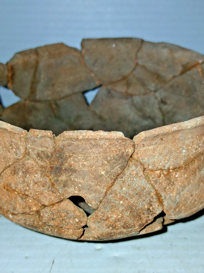 Pre-Columbian Native American Indian Mississippian Partial Pottery Bowl ...