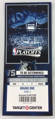 NBA 2013 Minnesota Timberwolves Round One Game 3 NBA Playoffs Ticket | eBay