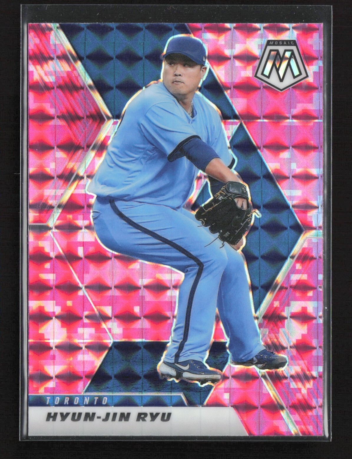 2021 Panini Mosaic - Hyun-Jin Ryu #178 Pink Camo Mosaic Prizm for sale ...