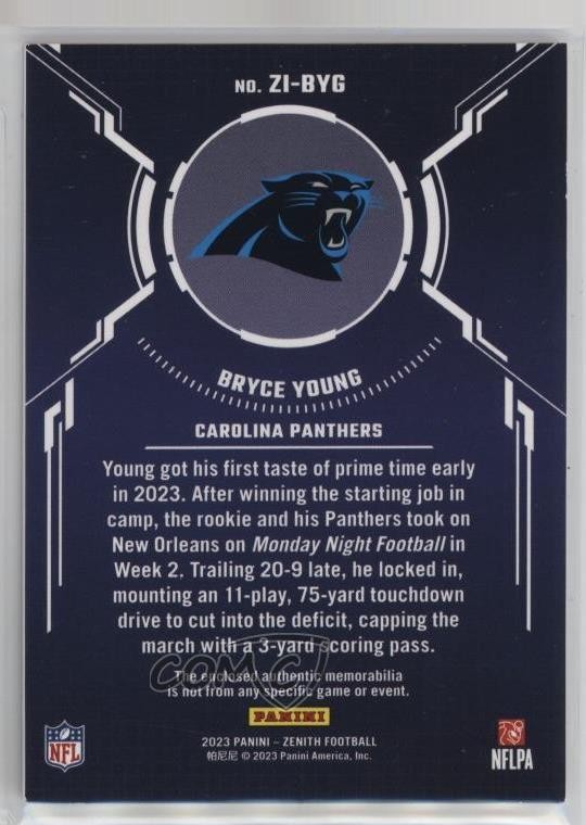 2023 Panini Zenith Zoned In Prime /50 Bryce Young #ZI-BYG Rookie RC | eBay