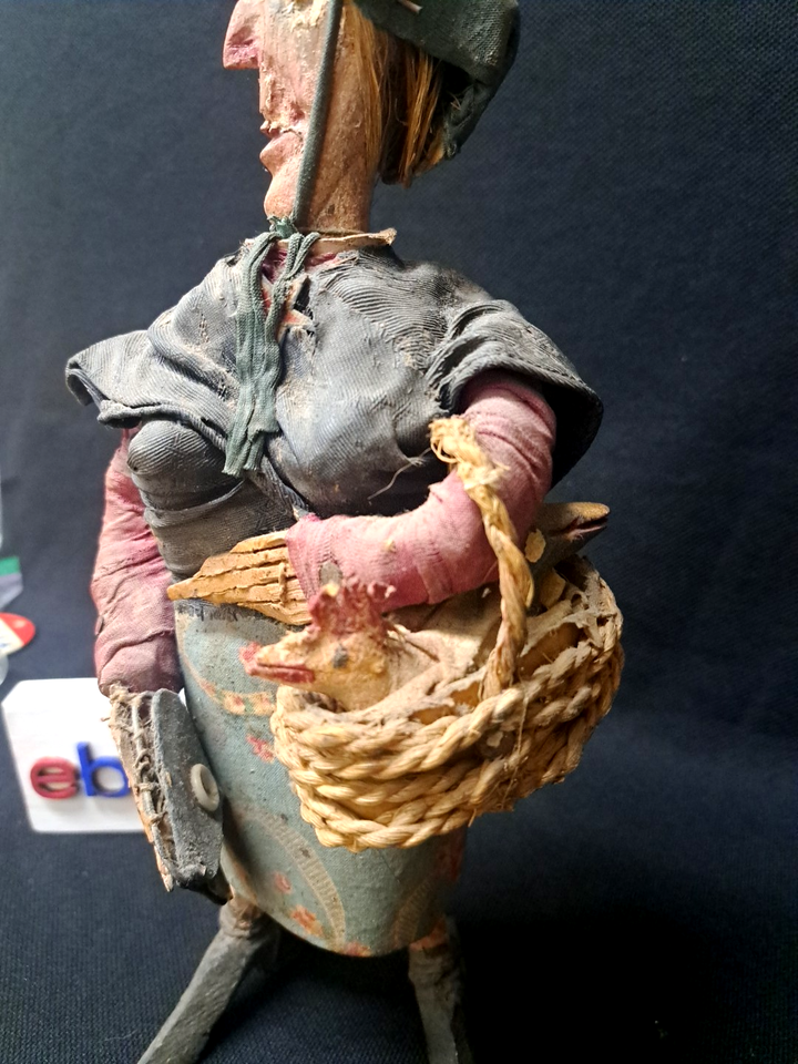 Early 20th century European handmade wood & paper mâché 12 in doll | eBay
