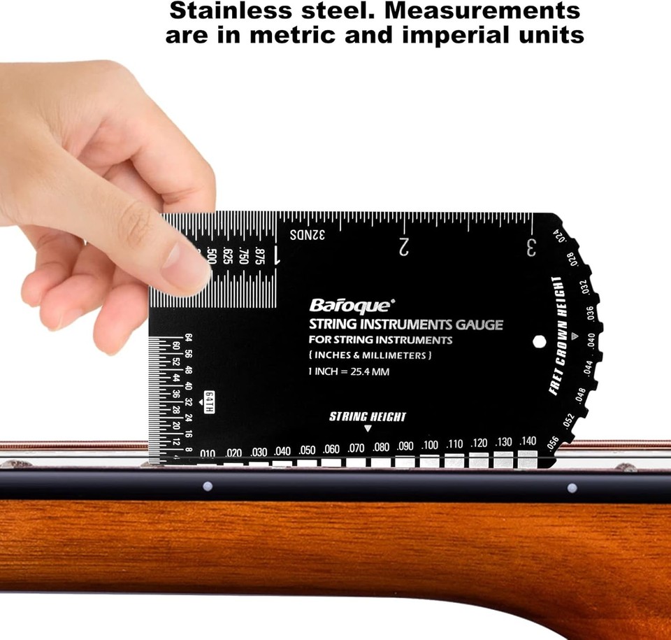 String Action Gauge Ruler, Guitar Set Up Gauge,Multifunctional Black | eBay