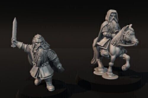 Travelling Dwarf Lord Foot & Mounted MESBG LoTR, 28mm , Wargames and ...