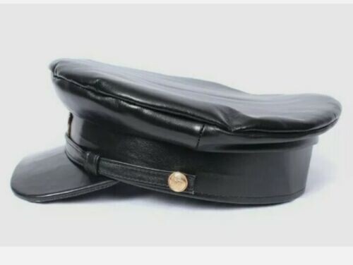 Soviet Lenin OFFICER Leather visor hat WWII cap Uniform in real leather ...