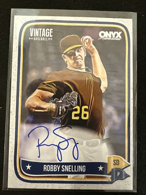 ROBBY SNELLING 2024 ONYX VINTAGE BASEBALL ON CARD AUTO BLUE INK | eBay