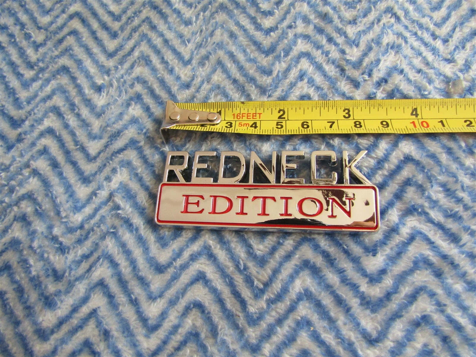 REDNECK EDITION RED NECK HICK SOUTHERN SLANG CHROME W RED EMBLEM 3" #11 ...