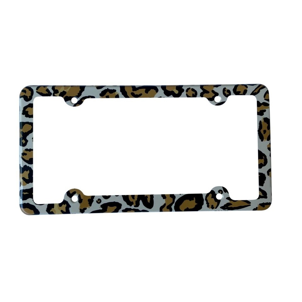 Leopard Cheetah Luxury Brown/Black License Plate Tag Frame for Car ...