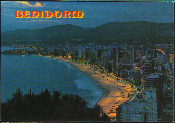 POSTAL BENIDORM VISTA PANORAMICA NOCTURNA ALICANTE POSTCARD POSTKARTE ...