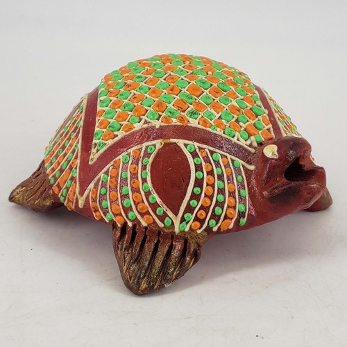 Hand Made Colorful Fold Art Clay Pottery Turtle figurine | eBay