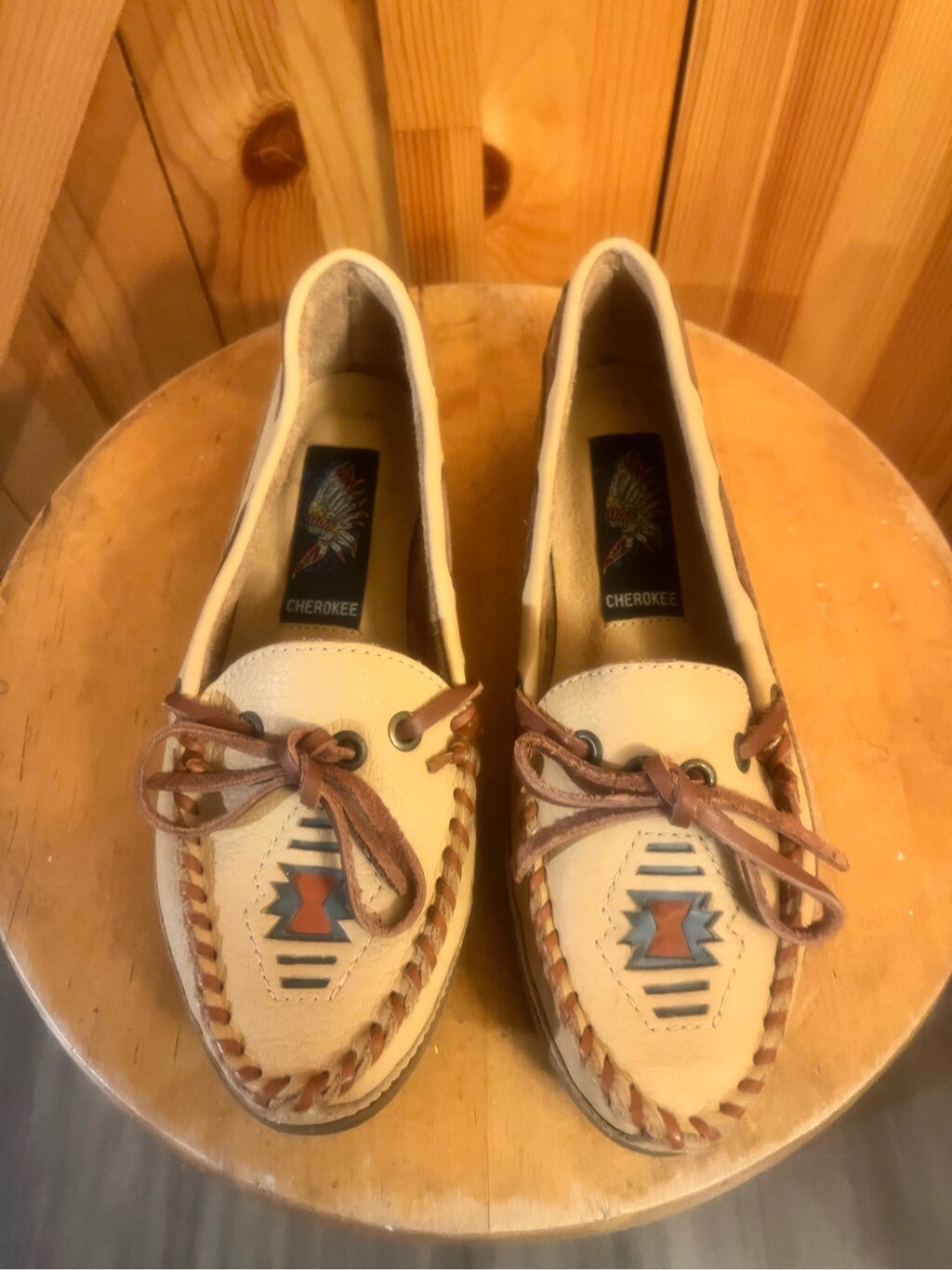 Women's Cherokee moccasins light beige size 6.5M shoes euc | eBay