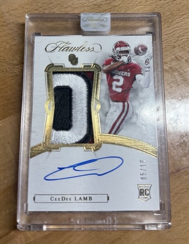 2020 Panini Flawless CEEDEE LAMB Rookie Patch Auto Gold /10 🔥 | eBay