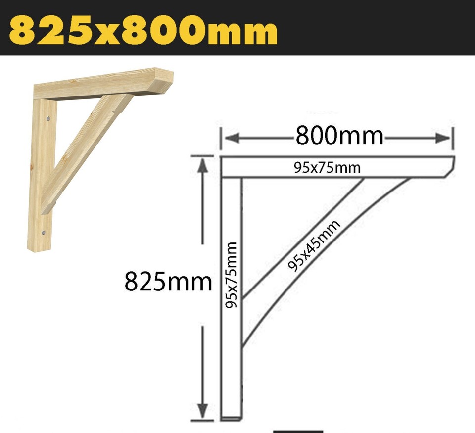 Single Premium Heavy Duty ELITE Timber Wooden Porch Gallows Brackets ...