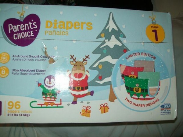 Limited Edition Parent's Choice 96 Pack of Size 1 Christmas Diapers for ...