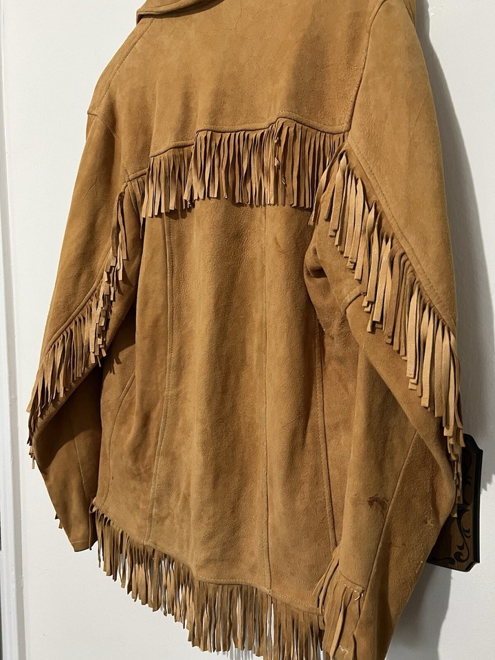 Vintage Berman Buckskin Deer Hide Suede Leather Fringe Jacket Pullover ...