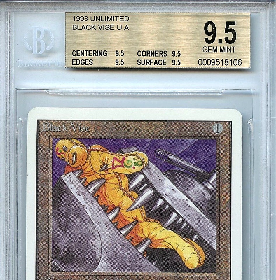 MTG Unlimited Black Vise BGS 9.5 Gem Mint Magic card WOTC Quad Amricons ...
