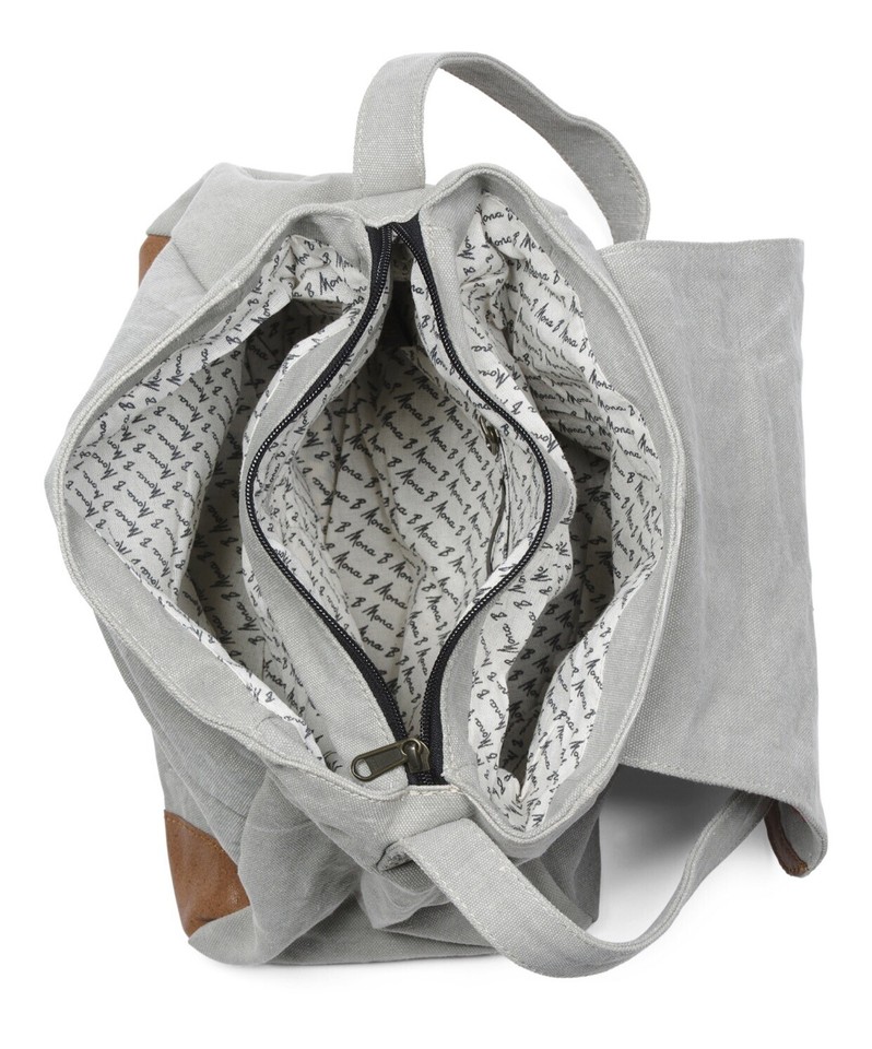 *NEW* Mona B Canvas Upcycled Gardenia Embroidered Shoulder Tote Bag | eBay
