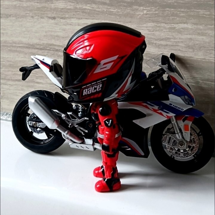 1/12 Alloy Motorcycle Helmet Convertible Model Action Figure Body Dolls ...