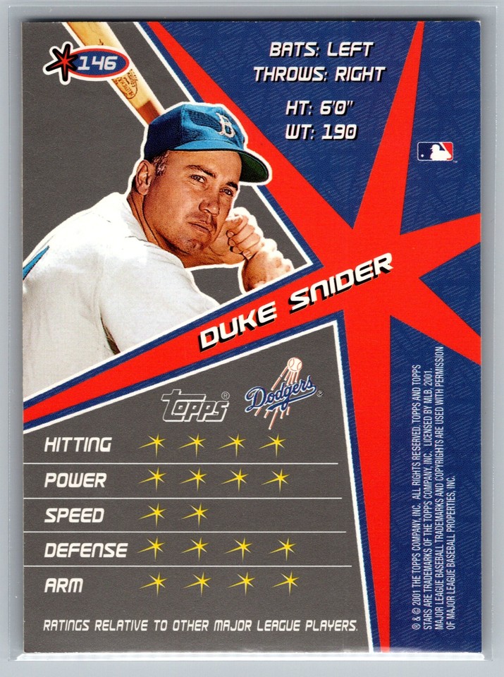 2001 Topps Stars #146 Duke Snider NrMt-Mint | eBay