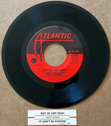 Percy Sledge 45-Out of Left Field/It Can't Be Stopped-1967 Atlantic ...