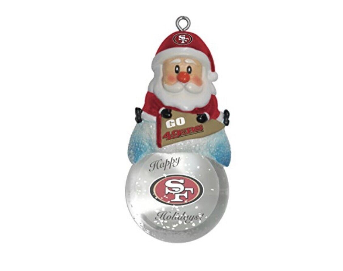 NFL Mini Santa Snow Globe Christmas Tree Ornament - CHOOSE YOUR TEAM | eBay