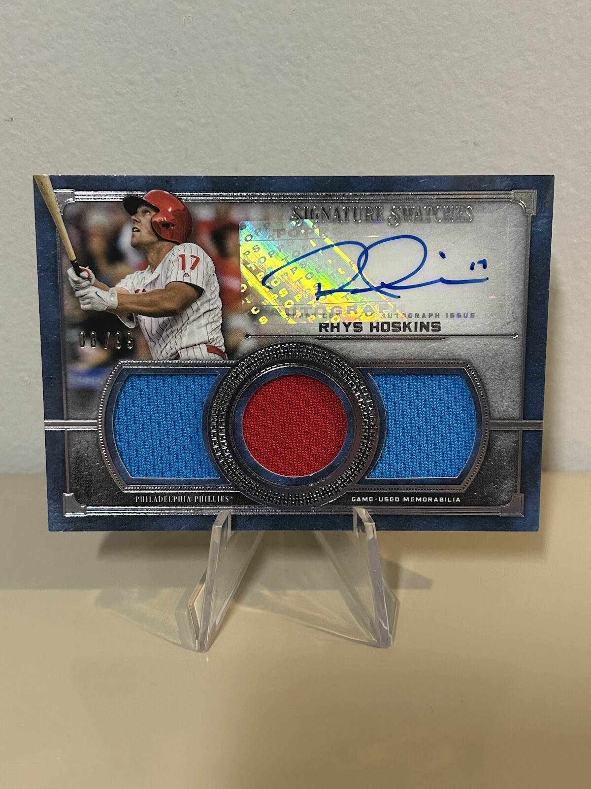 2019 Topps Museum Triple Relic Autograph /99 Rhys Hoskins #SSTA-RH ...