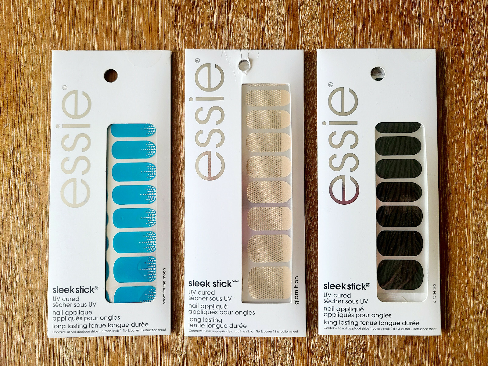 LOT 3x Essie Sleek Stick Nail Stickers Applique Strips | eBay